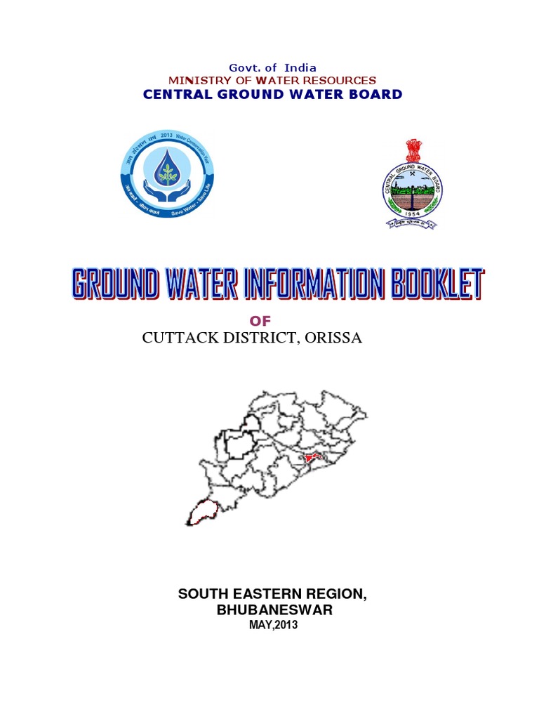 Cuttack District, Orissa: Central Ground Water Board | PDF | Aquifer | Groundwater