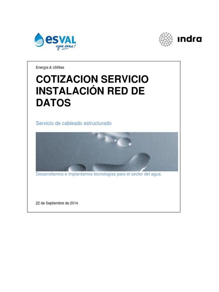 Cotizacion Servicio de Instalacion de Red ESVAL PDF | PDF