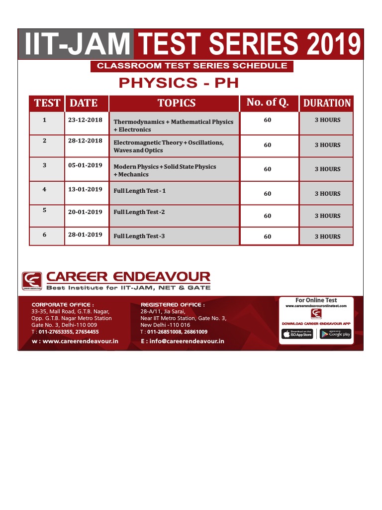 Iit Jam Test Series 2019 Physics PH 2 | PDF