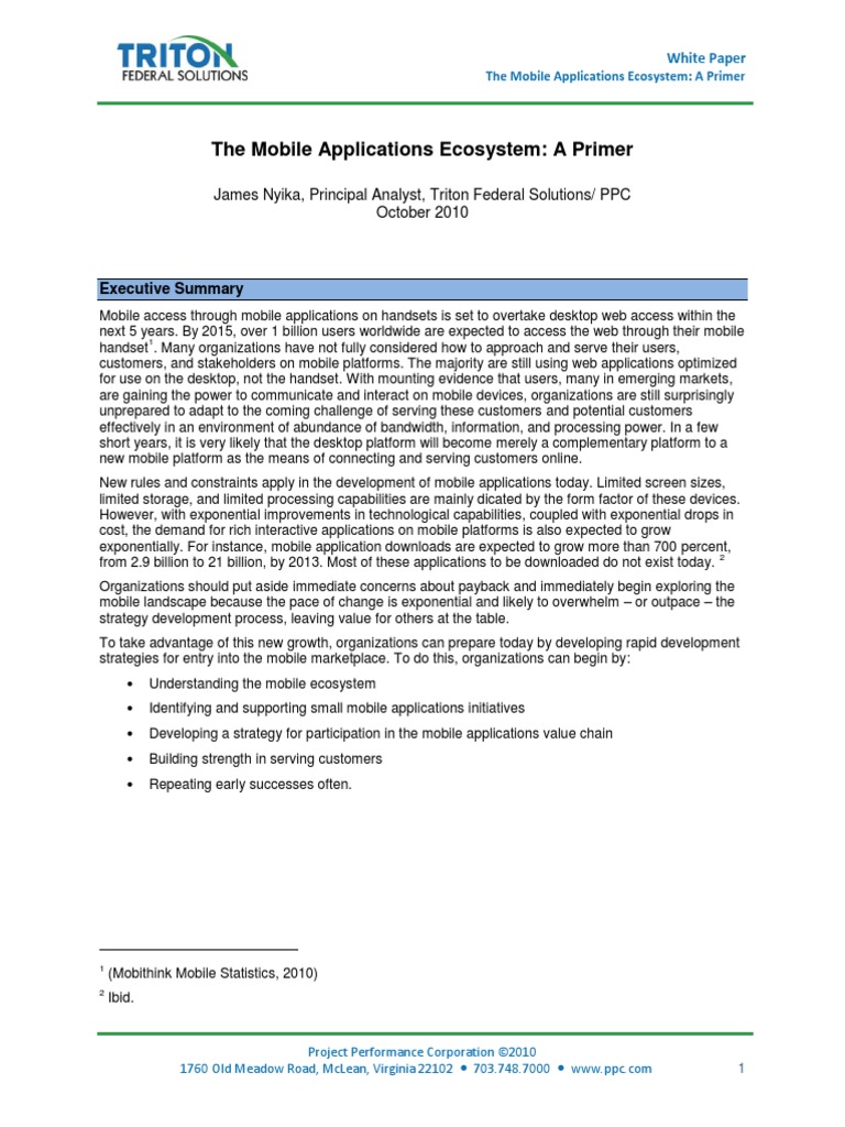 Mobile Applications Ecosystem Final | PDF | Mobile App | Application Software