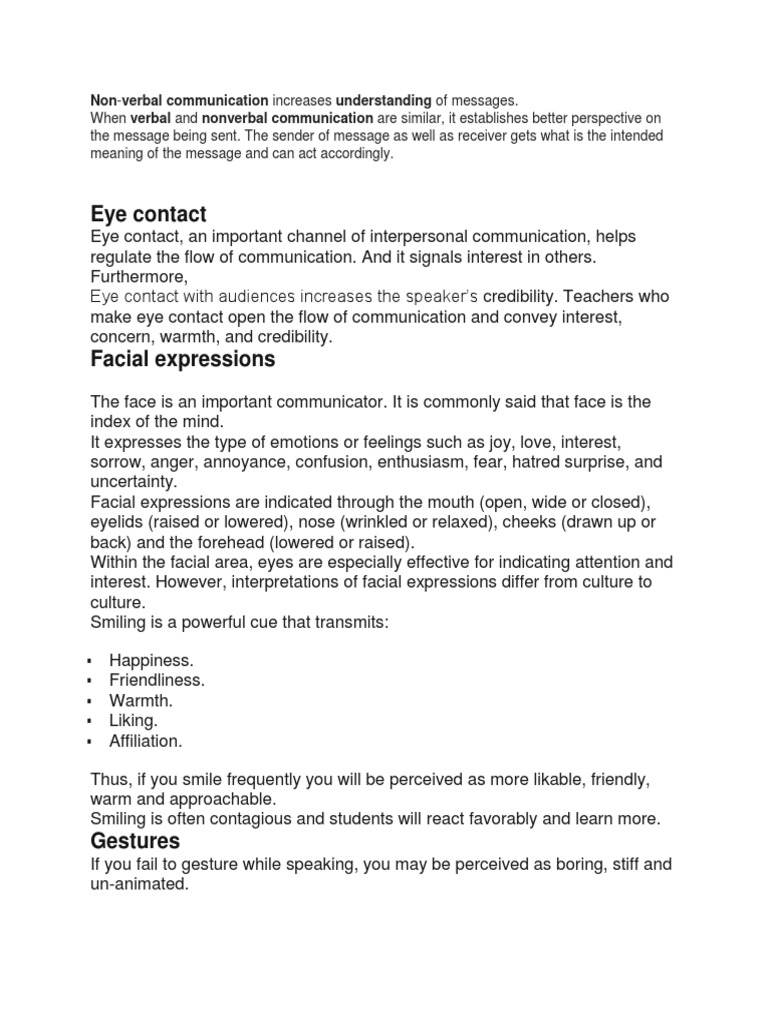 Understanding the Power of Non-Verbal Communication: An In-Depth ...