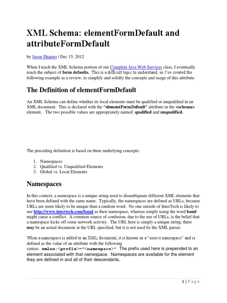 Schema Writeup | PDF | Xml Schema | Namespace