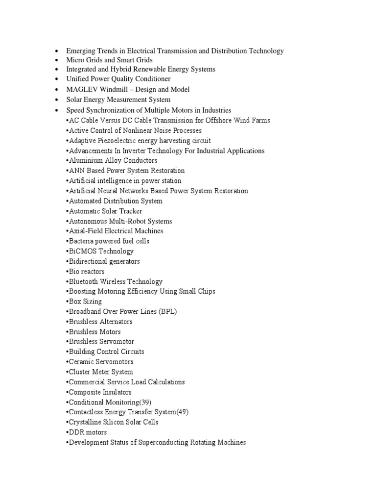 Paper Presentation Topics | PDF | Electric Motor | Electric Power System
