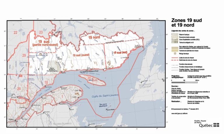 Carte de La Zone 19 de Chasse Sportive À L'orignal | PDF | Sciences ...