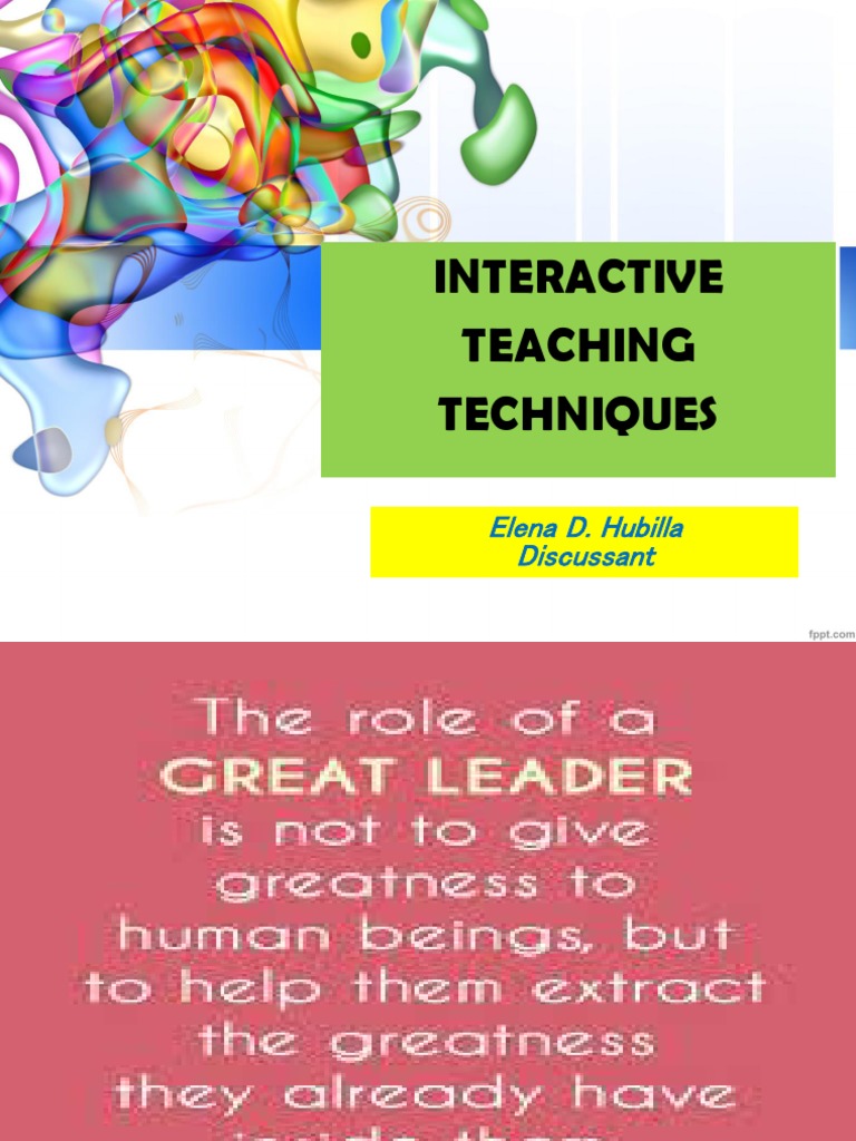 Interactive Teaching Techniques | PDF | Learning | Cognitive Science