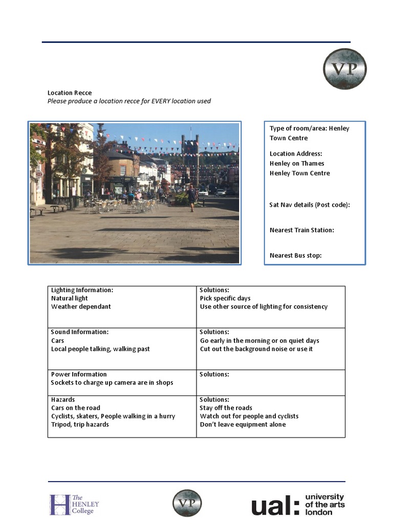 Location Recce Town Centre | PDF