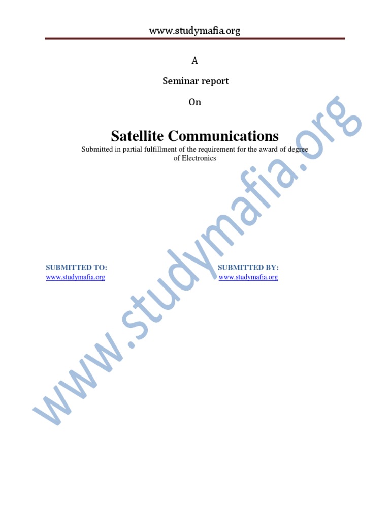 ECE Satalite Communication Report | PDF | Communications Satellite ...
