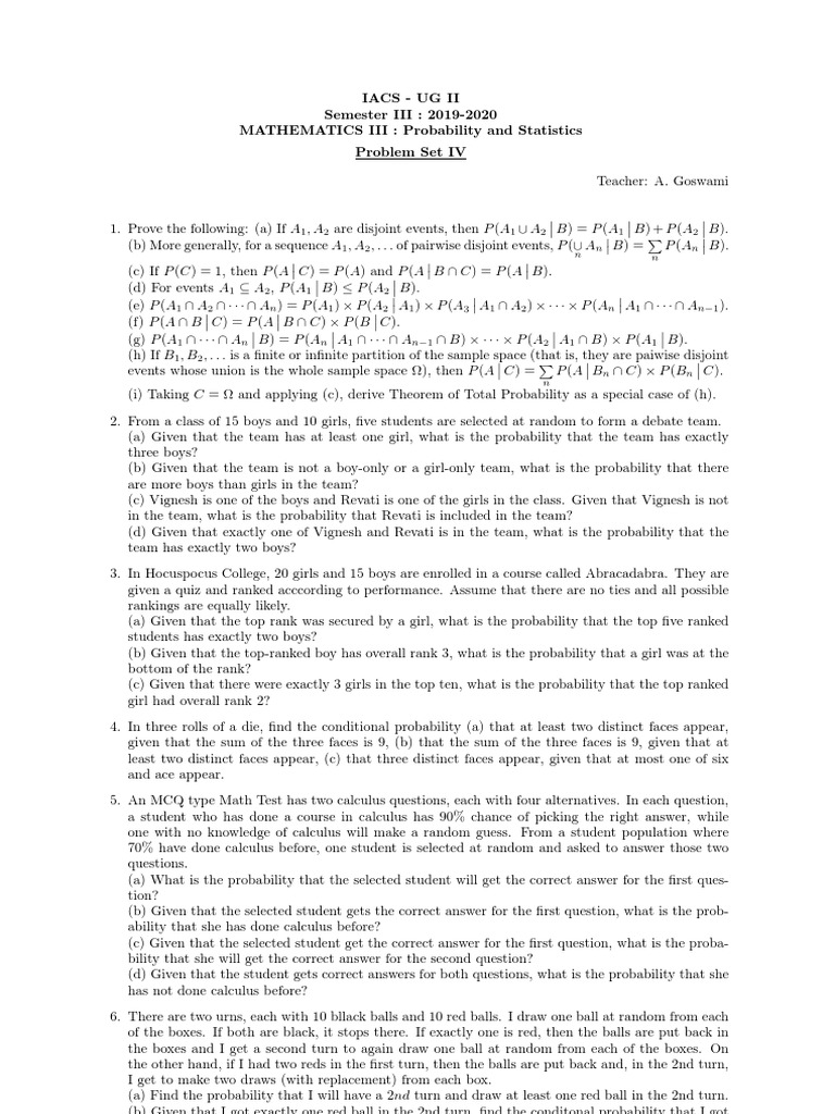 Probability | PDF | Multiple Choice | Probability And Statistics
