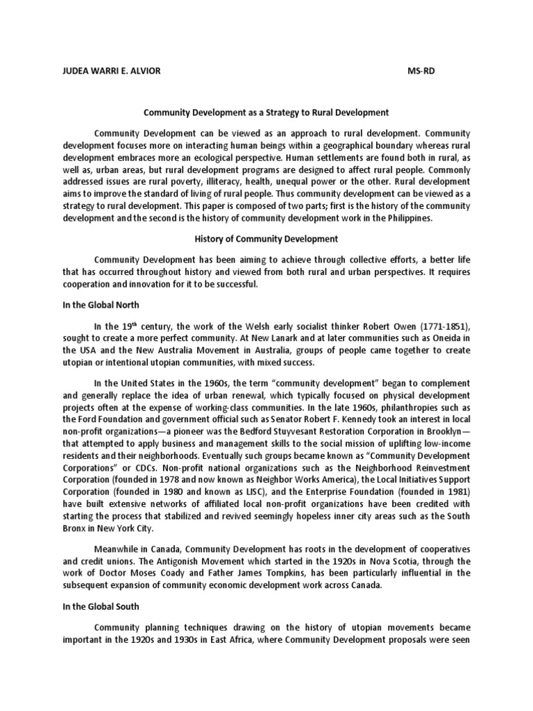 History of Community Development | PDF | Community Development | Non ...