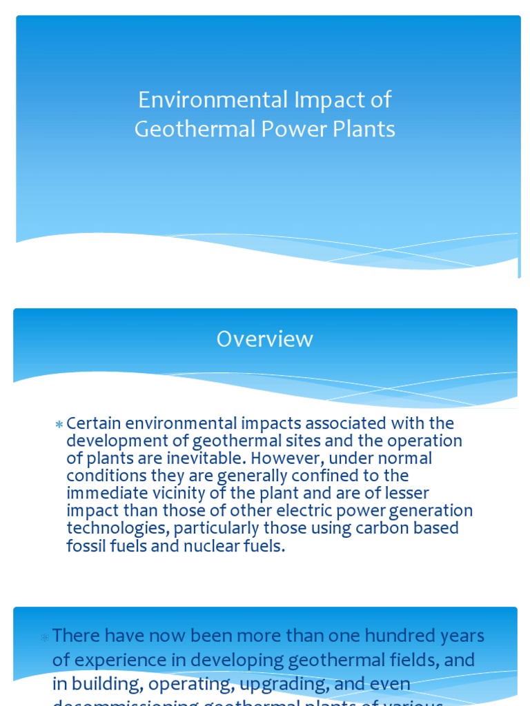 Environmental Impact of Geothermal Power Plants | PDF | Greenhouse Gas ...