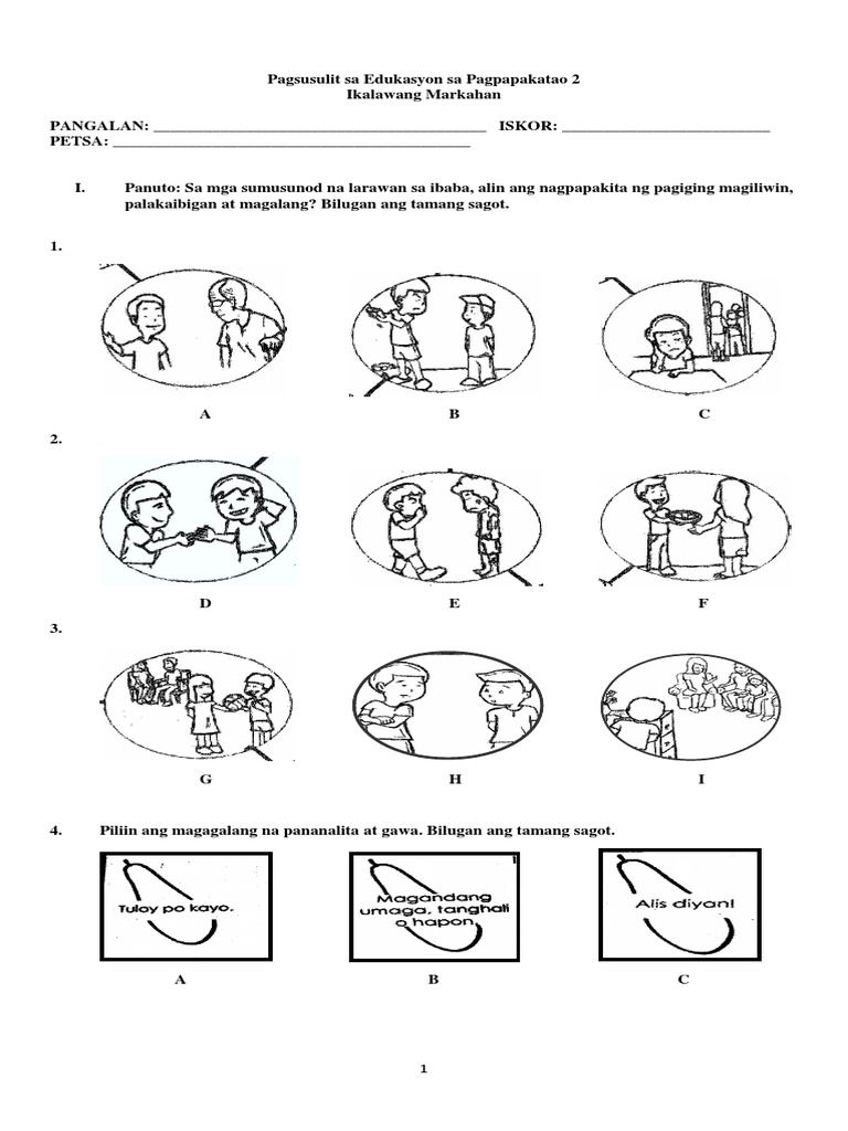 Sample Exam ESP Grade 2 | PDF
