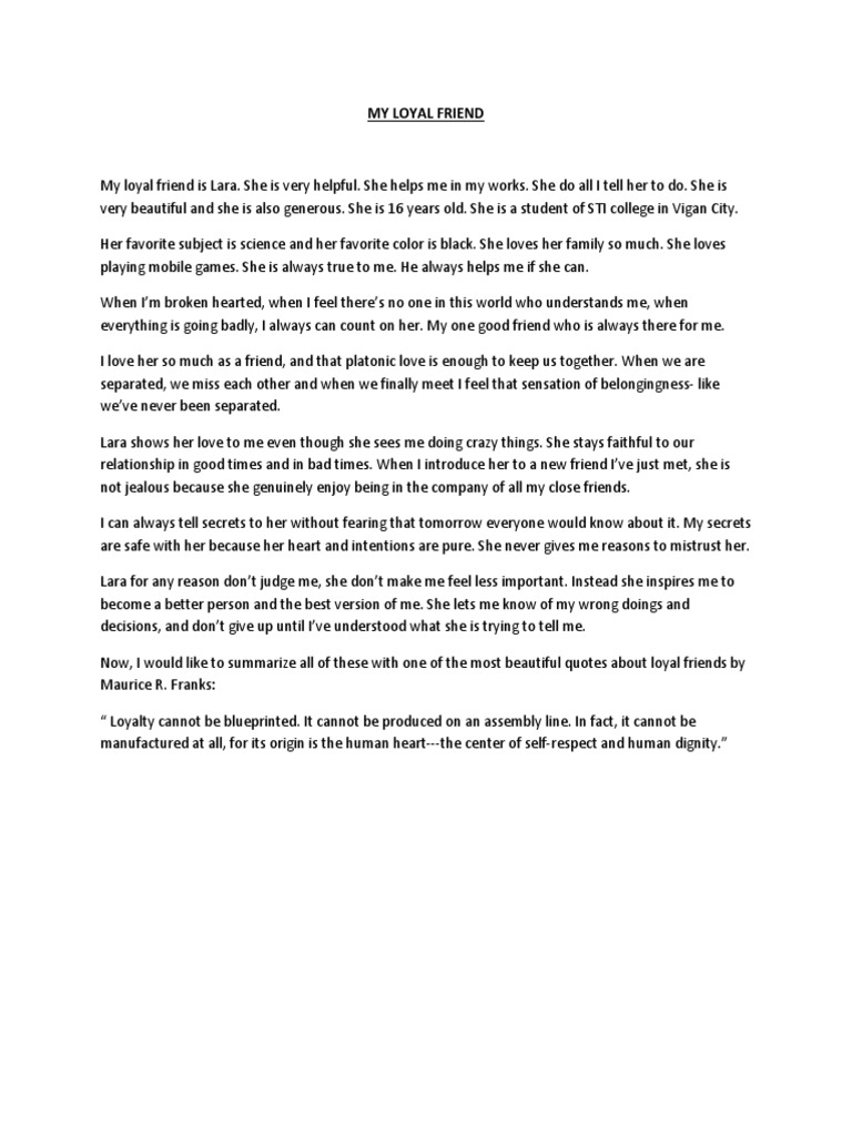 My Loyal Friend | PDF