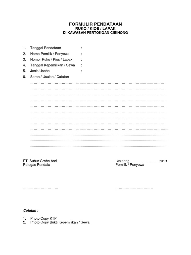 Surat Pendataan | PDF