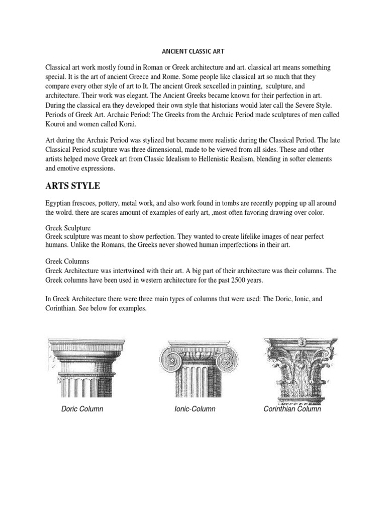 Arts Style: Doric Column Ionic-Column Corinthian Column | PDF | Ancient ...