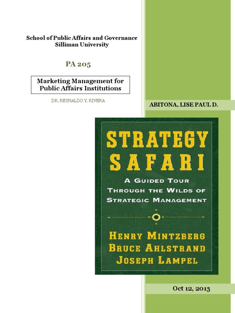 Book Review Henry Mintzbergs Strategy Safari | PDF | Strategic ...