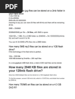 Calculating Data Storage | PDF