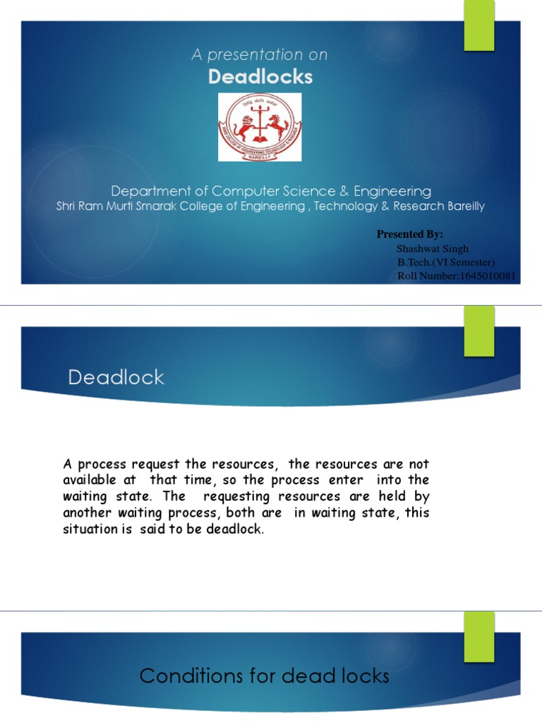 Deadlock Presentation | PDF