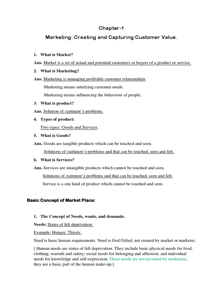 MKT Chap-1 A PDF | PDF | Value (Economics) | Marketing