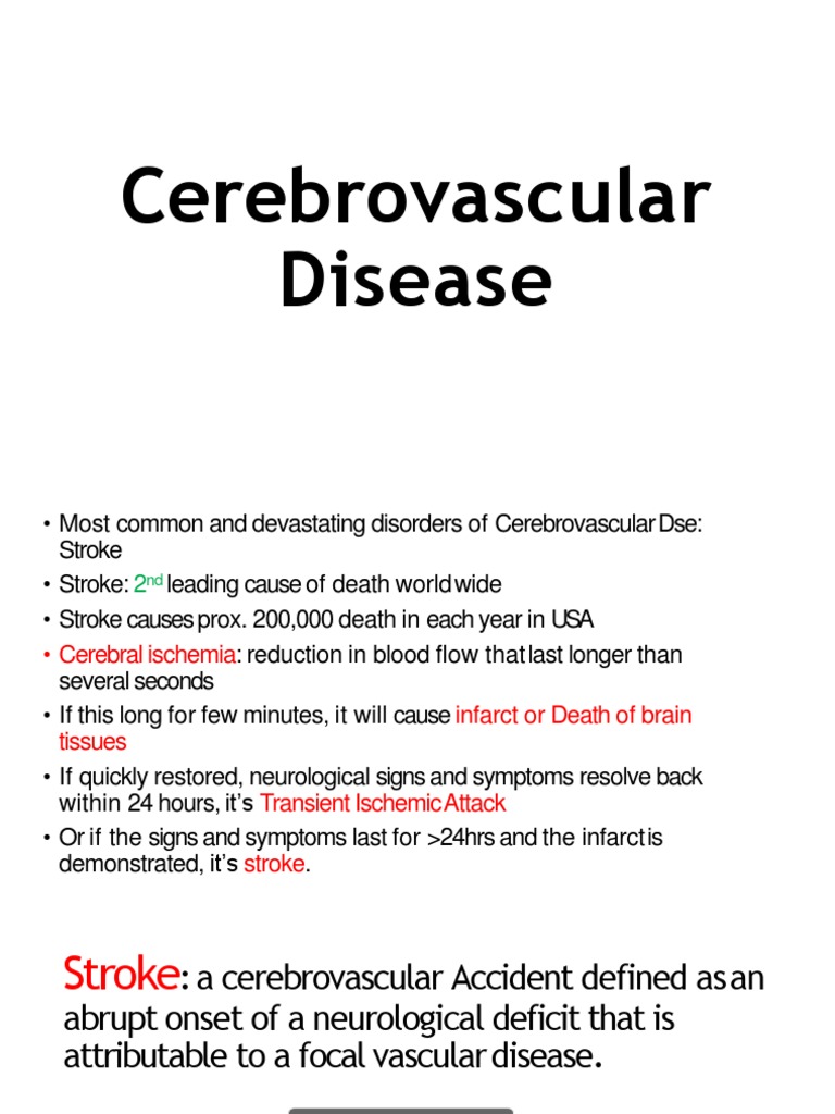 Cerebrovascular Disease | PDF | Stroke | Ischemia