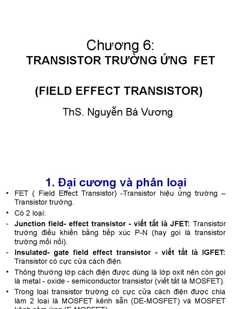 Chuong 06 Transistor FET | PDF