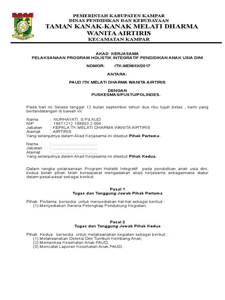 Contoh Akad Kerjasama | PDF