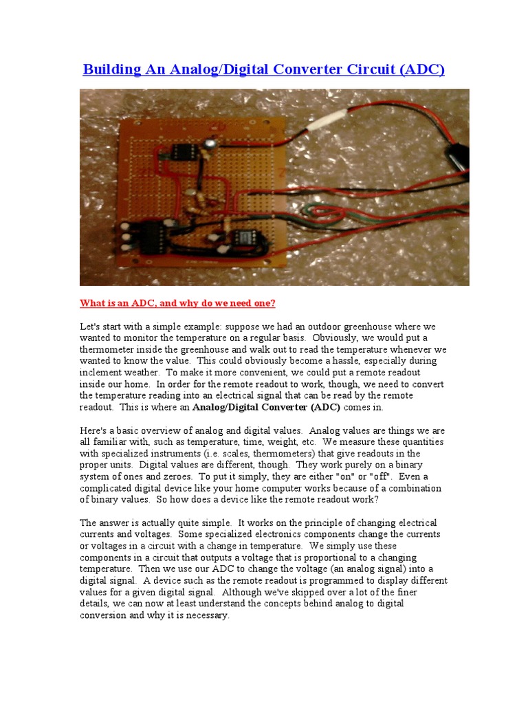 Building An Analog | PDF | Electronic Circuits | Analog To Digital ...