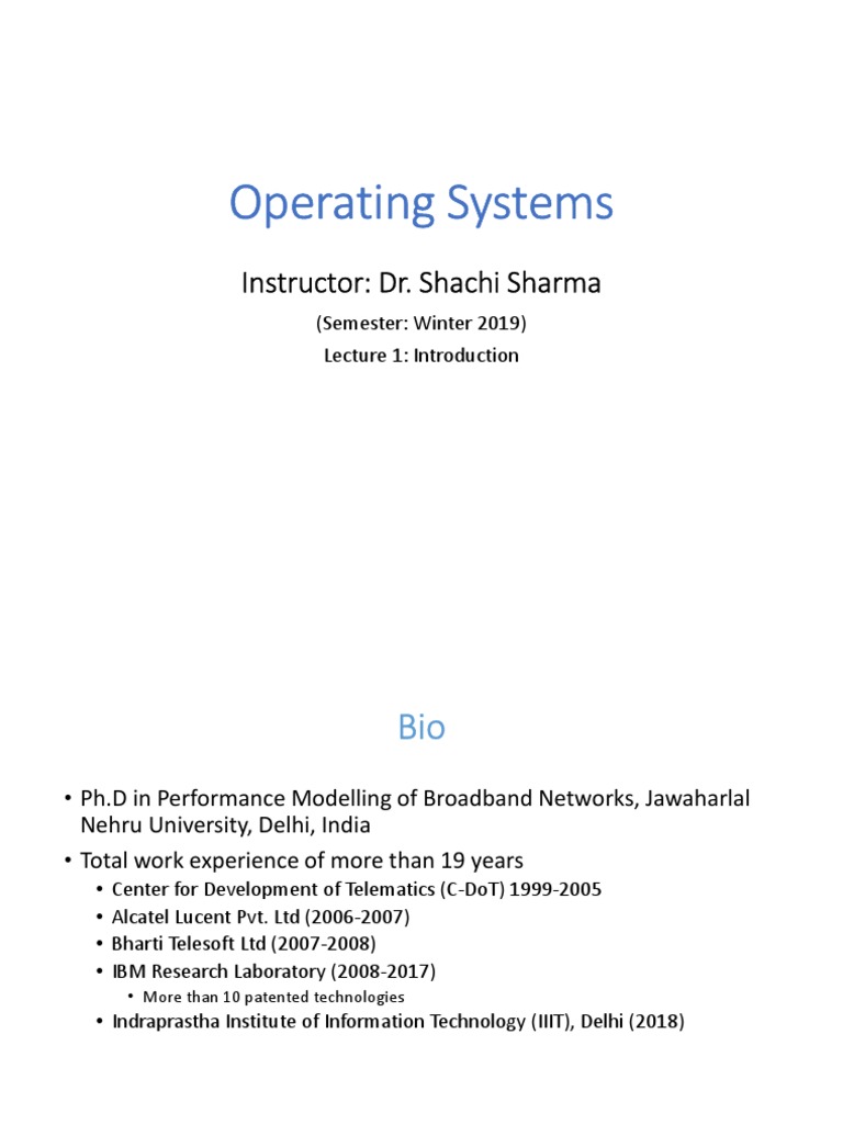 Lecture1 Intro | PDF | Operating System | Computer Programming