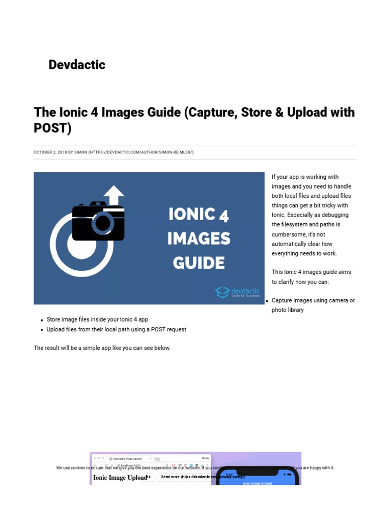 The Ionic 4 Images Guide Capture Store And Upload With Post