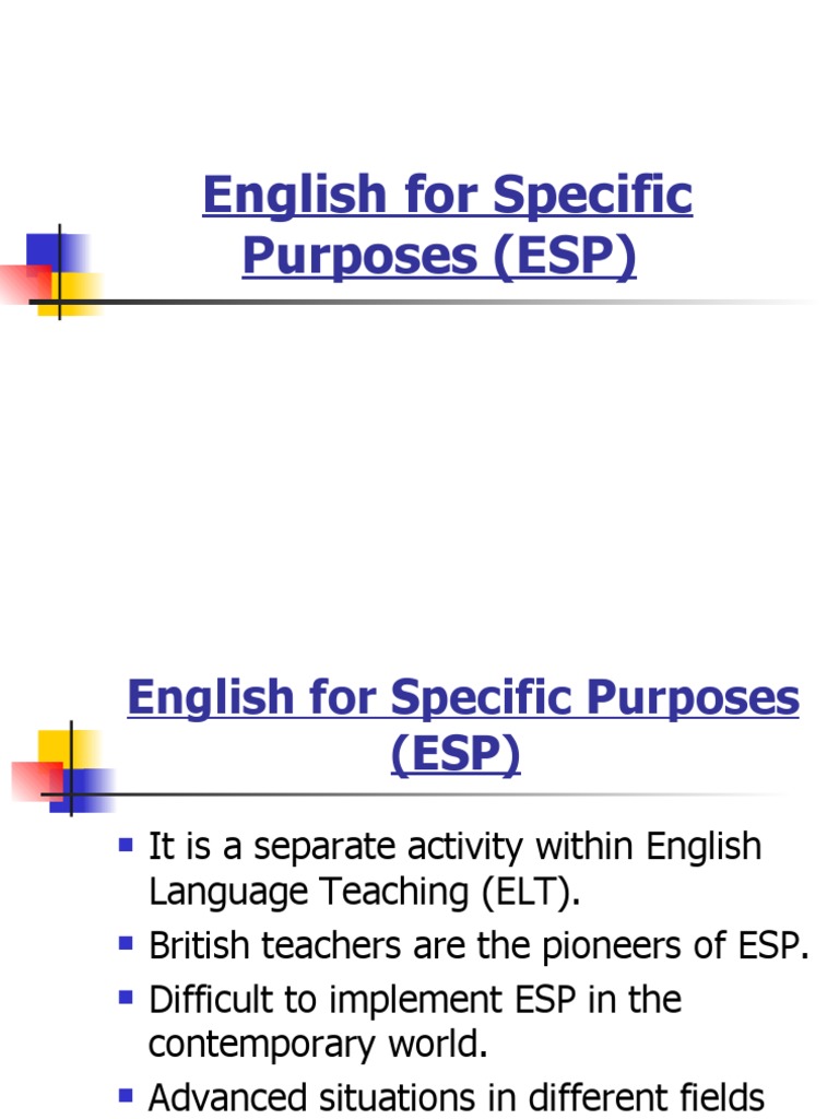 A Comprehensive Overview of English for Specific Purposes (ESP): Key ...