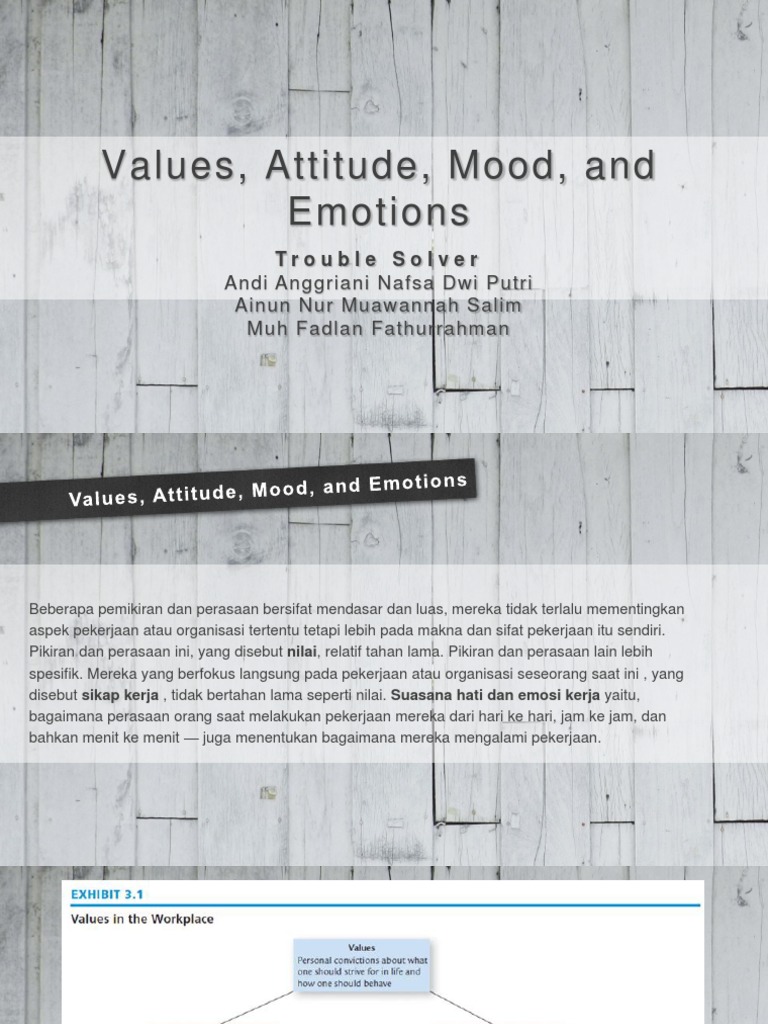 Values, Attitude, Mood, & Emotions | PDF
