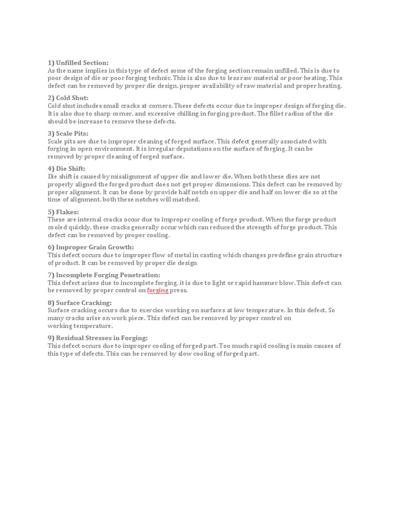 1) Unfilled Section:: Forging | PDF