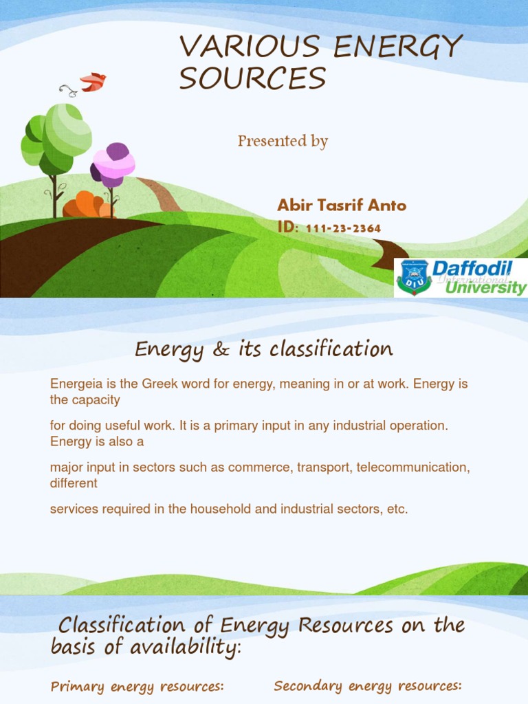 Overview of Energy Sources and Types | PDF | World Energy Resources | Fuels