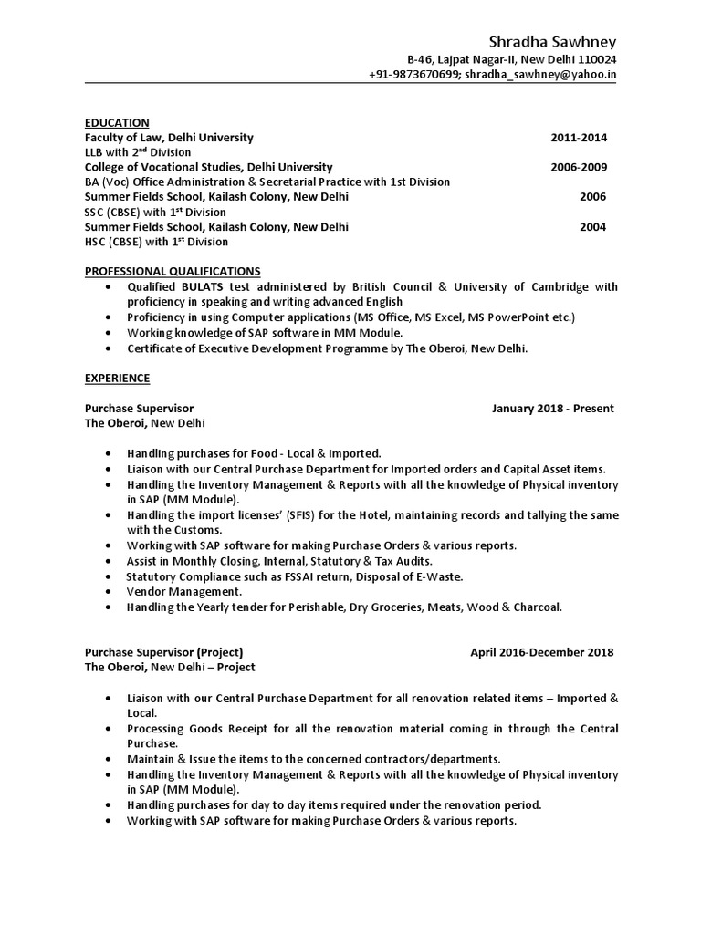 Shradha Resume | PDF | Professional Certification | Capital Expenditure