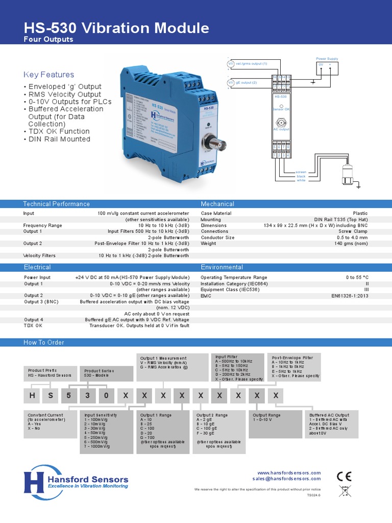 HS-530 Vibration Module: Key Features | PDF | Power Supply | Hertz