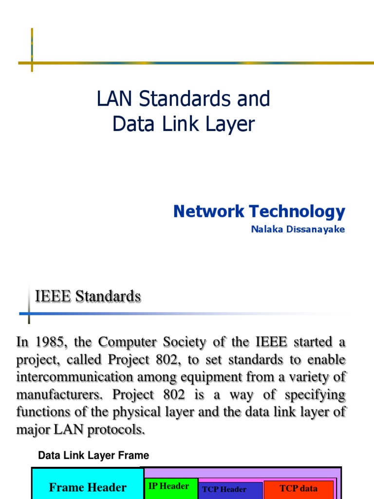 LAN Standards and Data Link Layer: Network Technology | PDF | Ethernet ...