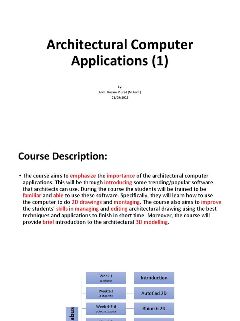 Architectural Computer Applications | PDF | 3 D Modeling | Graphics