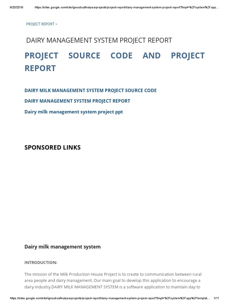 Dairy Management System Project Report PDF | PDF | Receipt | Microsoft ...
