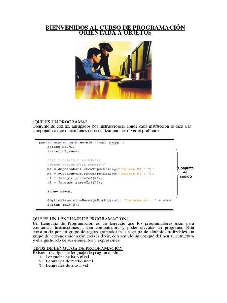 2 Bienvenidos | PDF | Lenguaje de programación | Programación de ...