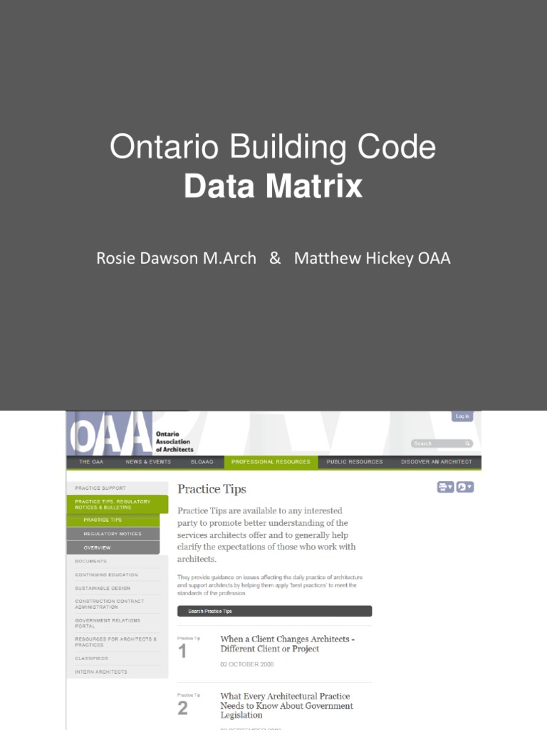 OBC Data Matrix for Building Design | PDF | Building Code | Civil ...