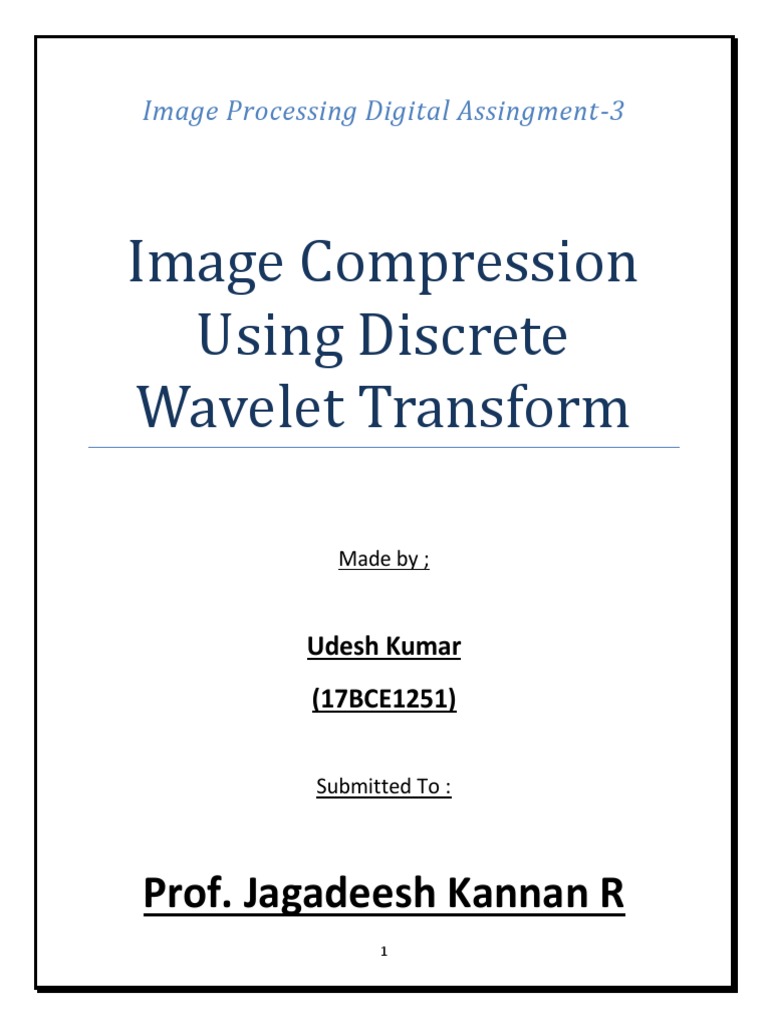 Image Compression Using DWT | PDF | Data Compression | Wavelet