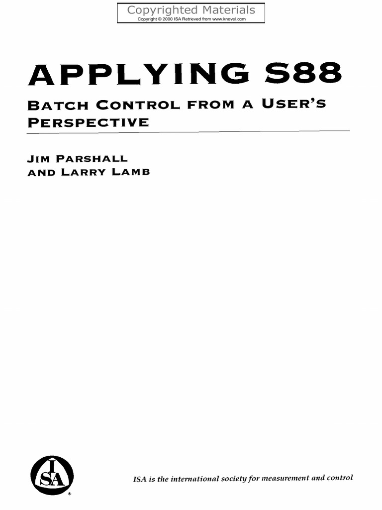 Applying S88 PDF | PDF | Automation | Programmable Logic Controller