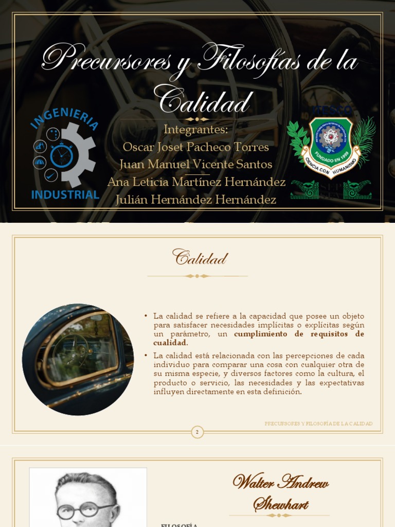 Precursores y Filosofías de La Calidad | PDF | Calidad (comercial) | Negocios (general)