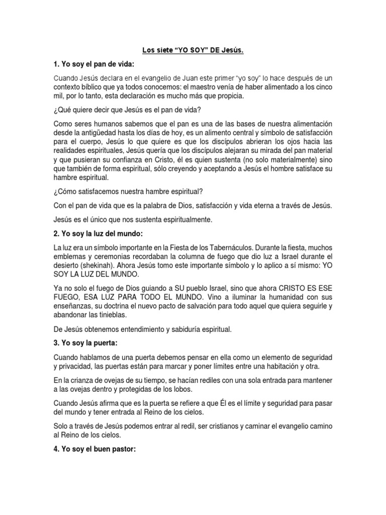 Los Siete YO SOY de Jesús | PDF | La resurrección de Jesús | Resurrección