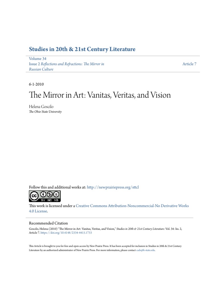 The Mirror in Art: Vanitas Veritas and Vision | PDF | Medusa | Paintings