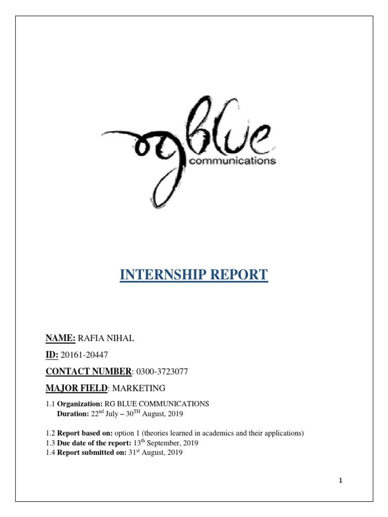 Internship Report | Download Free PDF | Social Media Marketing ...