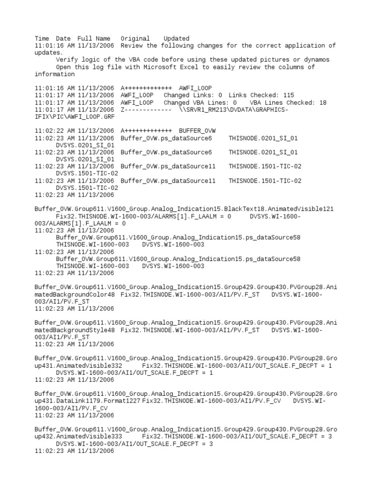 VBA Code Update and Verification Log | PDF | Visual Basic For ...
