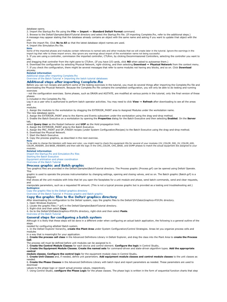 Additional Steps After Importing Complete - FHX: Related Information ...