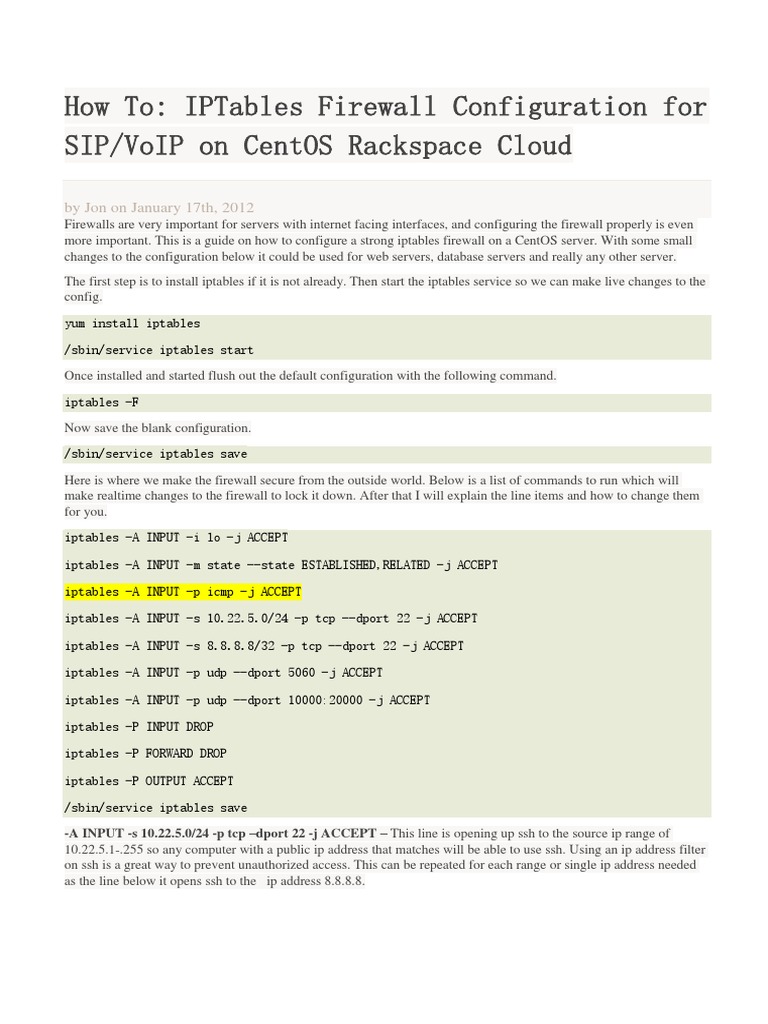 Contoh Konfigurasi Firewall Pada Voip | PDF | Firewall (Computing) | Session Initiation Protocol
