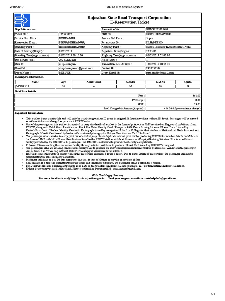 Online Reservation System | PDF | Identity Document | Ticket (Admission)