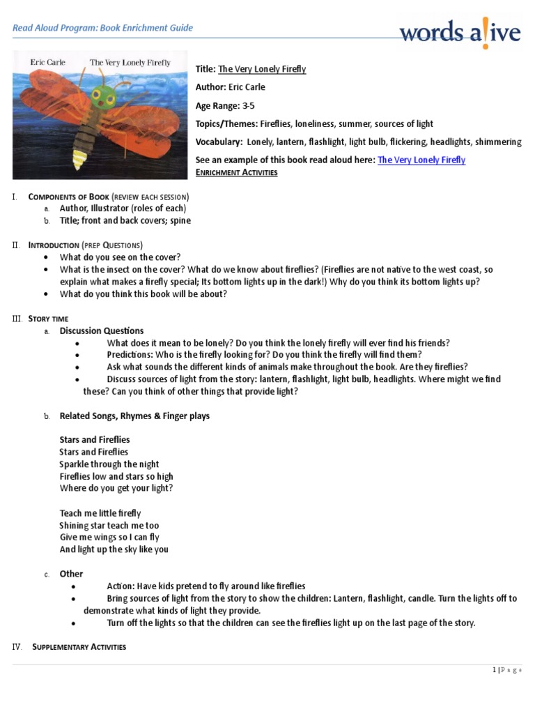 Firefly Read-Aloud Enrichment Guide | PDF | General Fiction